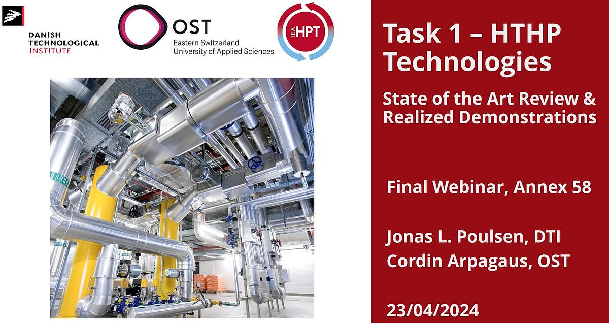 Final Webinar of the IEA HPT Annex 58 on High-Temperature Heat Pumps: SWEET DeCarbCH